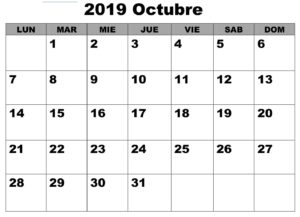 Gratis Calendario Octubre 2019 Argentina Vacaciones | Nosovia.com