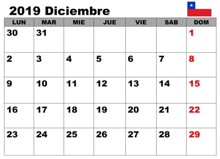 Grande Calendario Diciembre 2019 Con Festivos | Nosovia.com