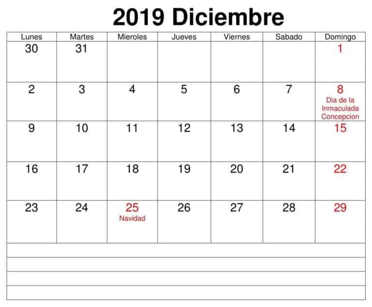 Calendario Diciembre 2019 Argentina Planificador | Nosovia.com