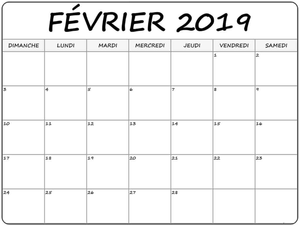 Calendrier Février 2020 À Imprimer Gratuit | Nosovia.com