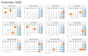 Kalender 2020 Zum Ausdrucken als PDF | Nosovia.com