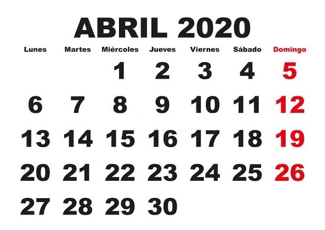 Calendário Abril 2020 para Imprimir Notas | Nosovia.com