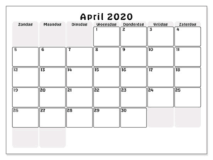 Kalender April 2020 Deutschland | Nosovia.com