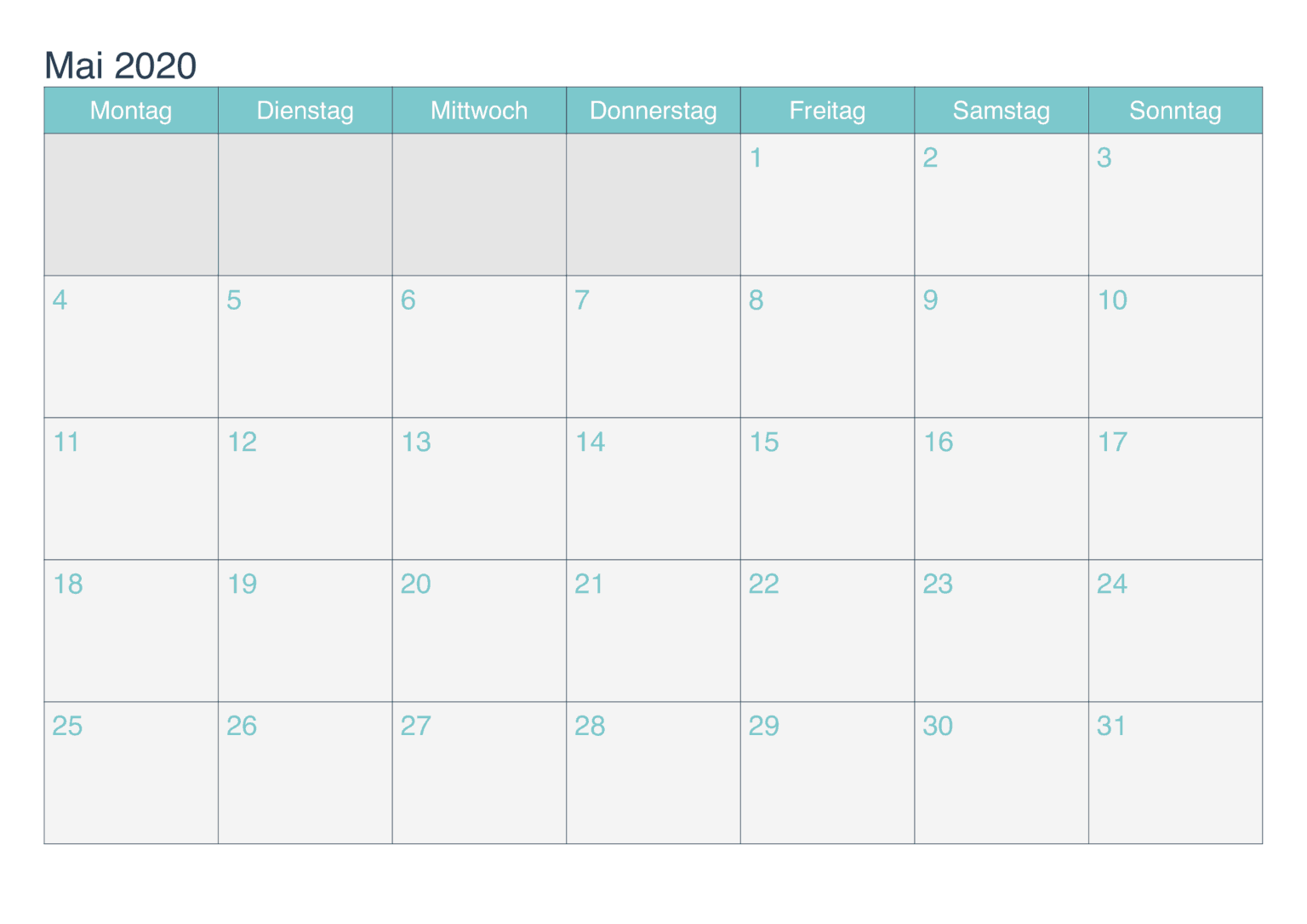 Kalender Mai 2020 Mit Feiertagen Frei | Nosovia.com
