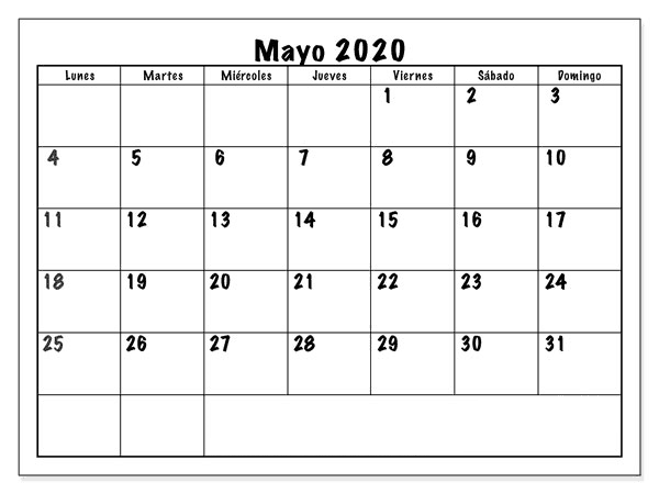 Images for Calendario Mayo 2020 | Nosovia.com